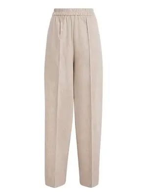 Fabiana Filippi Flannel Pleated Trousers - Beige