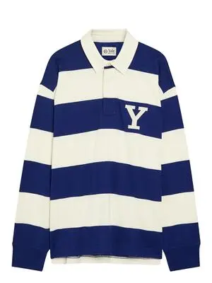 Gant Yale Appliquéd Striped Cotton Polo Rugby Shirt - Blue