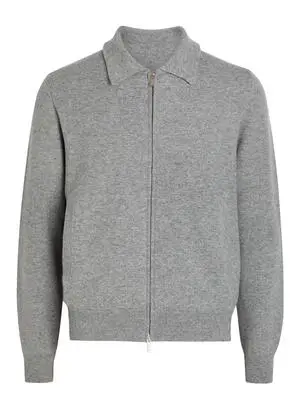 LARDINI Wool-blend Zip-up Jacket - Grey