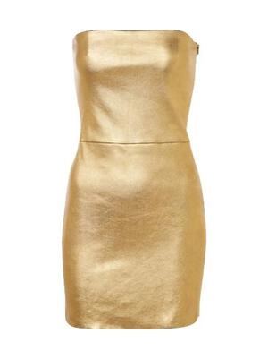 Stouls Amina Metallic Leather Minidress - Nude
