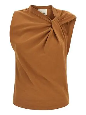 Isabel Marant Étoile Isabel Marant Nayda Twisted Crewneck T-Shirt Brown