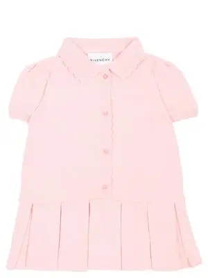 Givenchy Pleated Scalloped-trim Dress - Pink