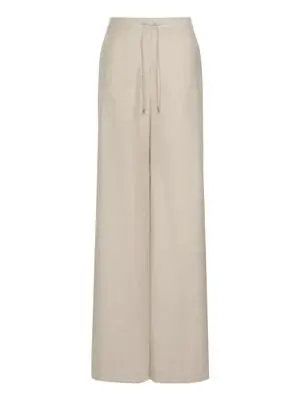 Max Mara Wool Flannel Trousers - Beige