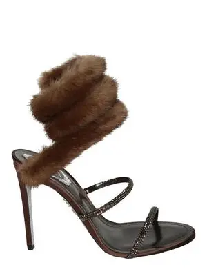 Rene Caovilla Embellished Stiletto Heeled Sandals - Black