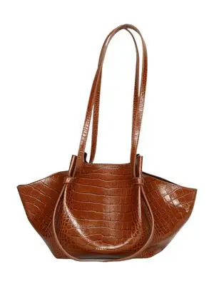 Yuzefi Croc Effect Leather Shoulder Bag - Brown