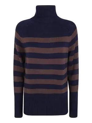 BASERANGE Long-sleeved Striped Sweater - Black