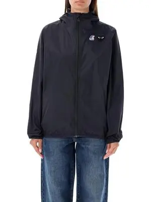 Play Comme Des Garcon Hooded Zip-up Windbreaker Jacket - Nero