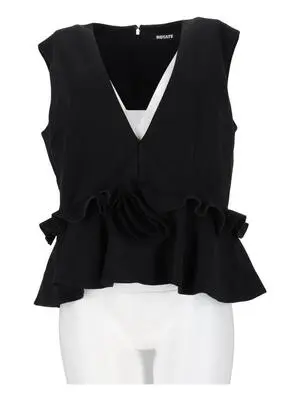 ROTATE BY BIRGER CHRISTENSEN Sleeveless Peplum Top - Black