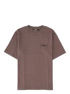 Jacquemus Cotton T-shirt With Chest Logo Patch - Brown