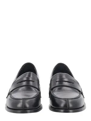 AeydĒ Leather Penny Loafers - Black