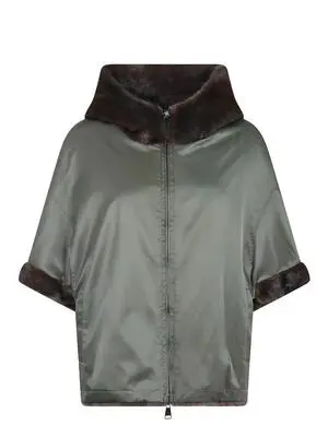 BETTA CORRADI Betta Corradi Textured-Trim Zip-Up Jacket