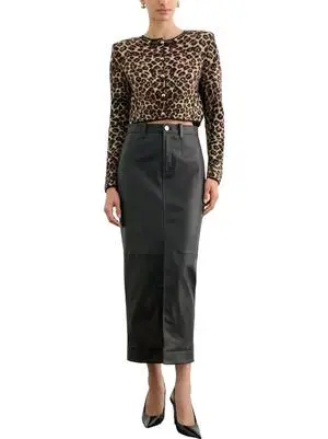 TOCCIN Indira Leopard-print Cropped Cardigan - Neutrals