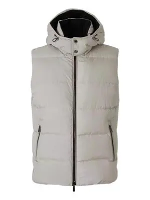 MOORER Hooded Padded Gilet - Grey