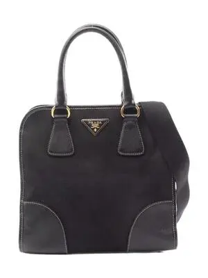 Prada 2000s Saffiano Leather Tote Bag - Black