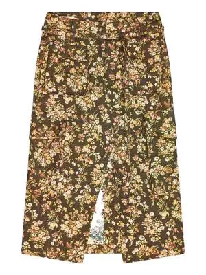 DRIES VAN NOTEN DRIES VAN NOTEN Floral Gobelin Weave Cargo Skirt