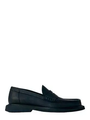 REFERENC Pebbled Leather Penny Loafers