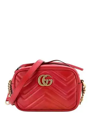 Gucci Gg Marmont Matelassé Leather Crossbody Bag - Red