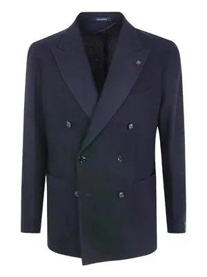 Tagliatore Peak-lapel Double-breasted Blazer - Blue