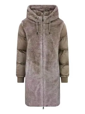 BETTA CORRADI Textured-panel Padded Coat - Brown