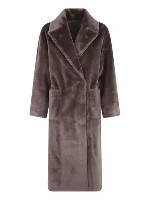 BETTA CORRADI Faux Fur Coat - Brown