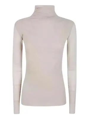 D.exterior Sheer High-neck Top - Neutrals