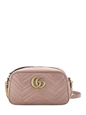 Gucci Gg Marmont Shoulder Bag Matelasse Leather Small Crossbody Bag Neutrals