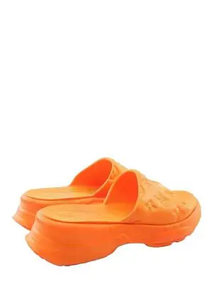 LOUIS VUITTON Rubber Monogram Platform Pool Sandals - Orange