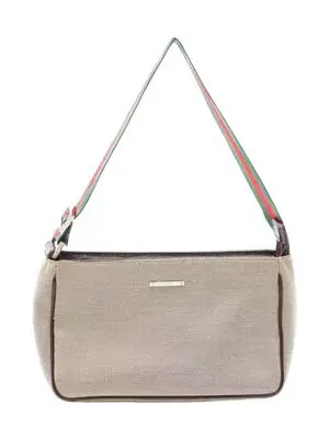 Gucci 2000s Sherry Line Logo-plaque Shoulder Bag Neutrals