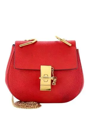 Chloé Drew Leather Cross Body Bag - Red