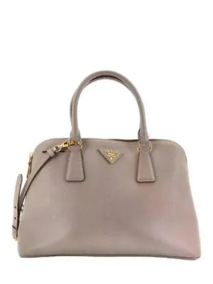 Prada Saffiano Leather Medium Satchel - Neutrals