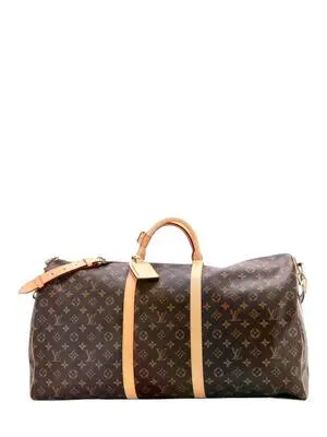 LOUIS VUITTON Keepall Bandouliere Monogram Canvas Travel Bag - Brown