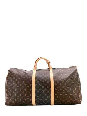 LOUIS VUITTON Keepall Bandouliere Monogram Canvas Travel Bag - Brown