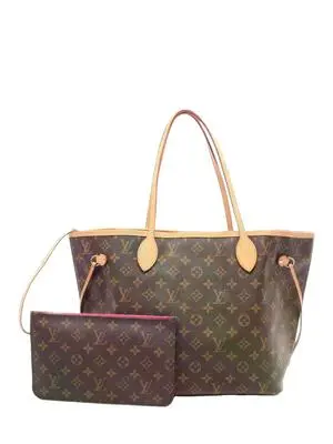 LOUIS VUITTON Louis Vuitton Neverfull MM Monogram Tote Bag Brown