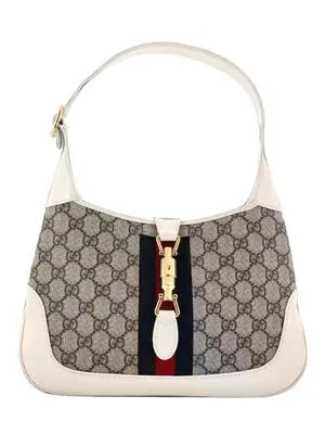 Gucci Jackie 1961 Gg Coated Canvas Small Hobo Bag - White
