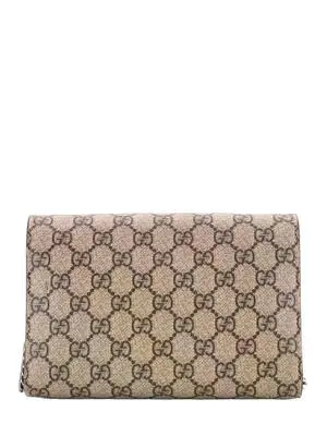 Gucci Dionysus Chain Wallet Gg Coated Canvas Small Crossbody Bag - Brown