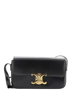 Celine Triomphe East-west Smooth Calfskin Shoulder Bag - Black