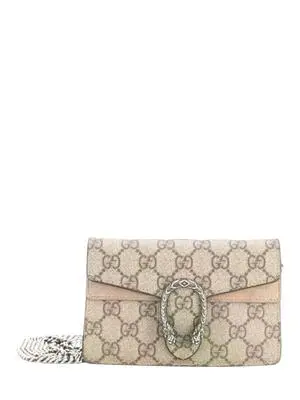 Gucci Dionysus Bag Gg Coated Canvas Super Mini Cross Body Bag - Brown