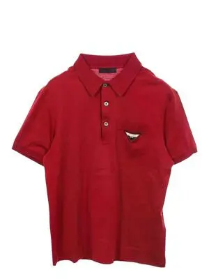 Prada 2010s Triangle Logo Polo Shirt Red