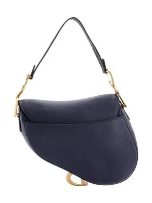 Dior Saddle Handbag Leather Medium Shoulder Bag - Blue