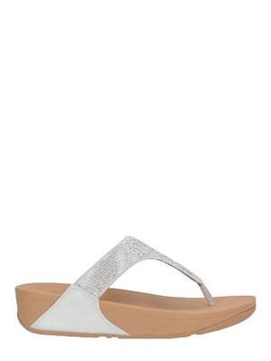 Fitflop Textile Fiber Thong Sandals With Embellishments - Silver