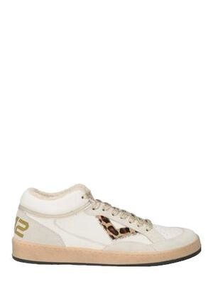 4B12 Leather And Suede Low-top Sneakers - Light Grey