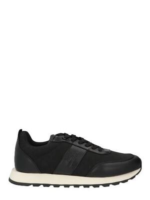 Paul & Shark Leather And Nubuck Low-top Sneakers - Black