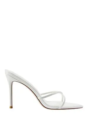 Femme La Donatella 100 Patent Stiletto Mules - White