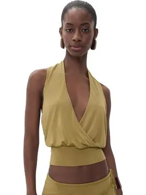 With Jéan Sharni Top - Olive