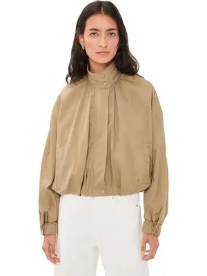 A.L.C. Twill Funnel Neck Jacket - Bark