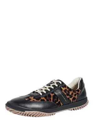 Stella McCartney Alter Mat And Leopard Printed Velvet Sneakers - Black/leopard