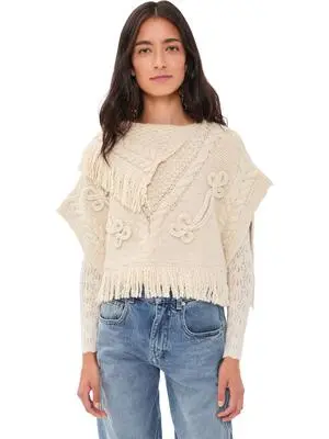 Isabel Marant Étoile Kacie Wool-blend Fringe Trim Top - Ecru