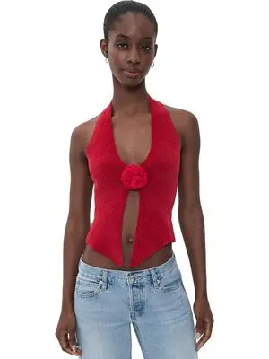 With Jéan Rose Knit Top - Red