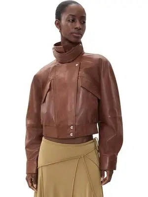 Retrofete Lykke Leather Jacket - Cigar