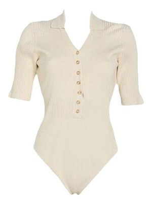 Jacquemus Ribbed Knit Bodysuit - White